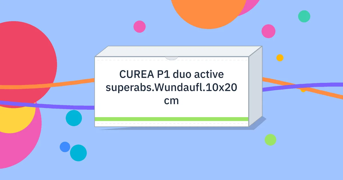 Symbolbild: Packung mit der Aufschrift CUREA P1 duo active superabs.Wundaufl.10x20 cm (PZN 11346813) – Verfügbarkeit und Bezug in Apotheken in Frankfurt am Main
