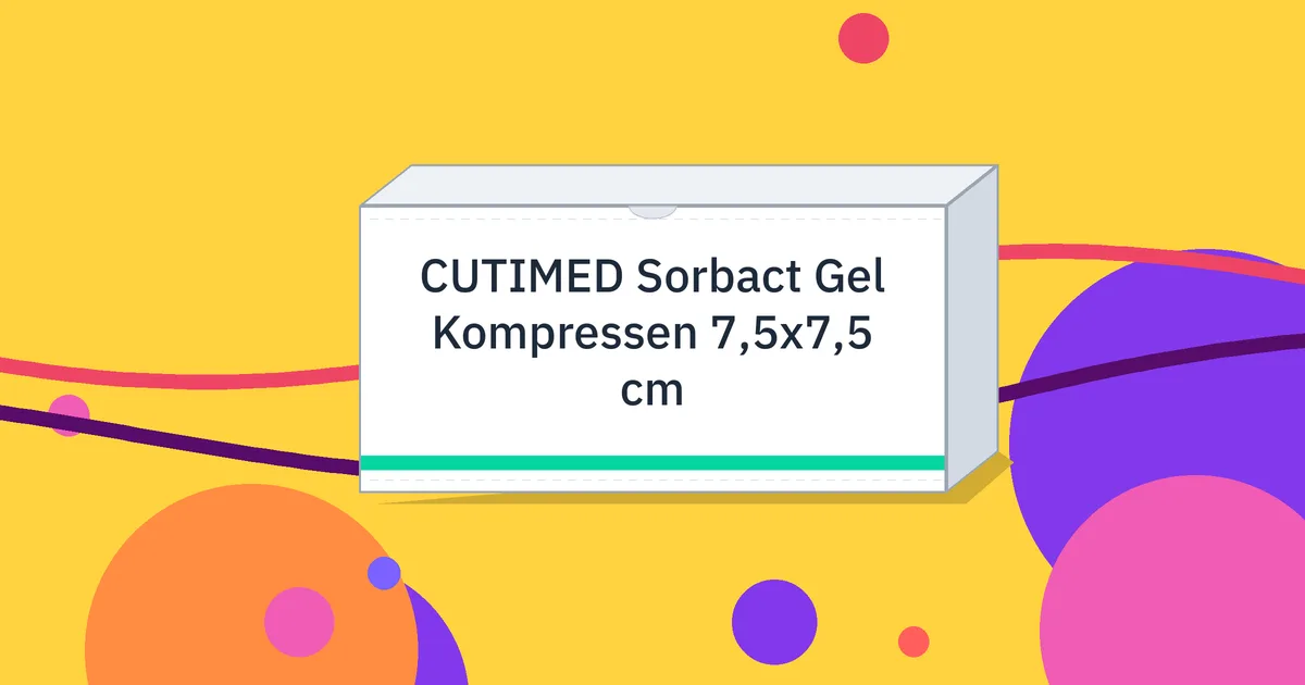 Symbolbild: Packung mit der Aufschrift CUTIMED Sorbact Gel Kompressen 7,5x7,5 cm (PZN 16827641) – Verfügbarkeit und Bezug in Apotheken in Frankfurt am Main