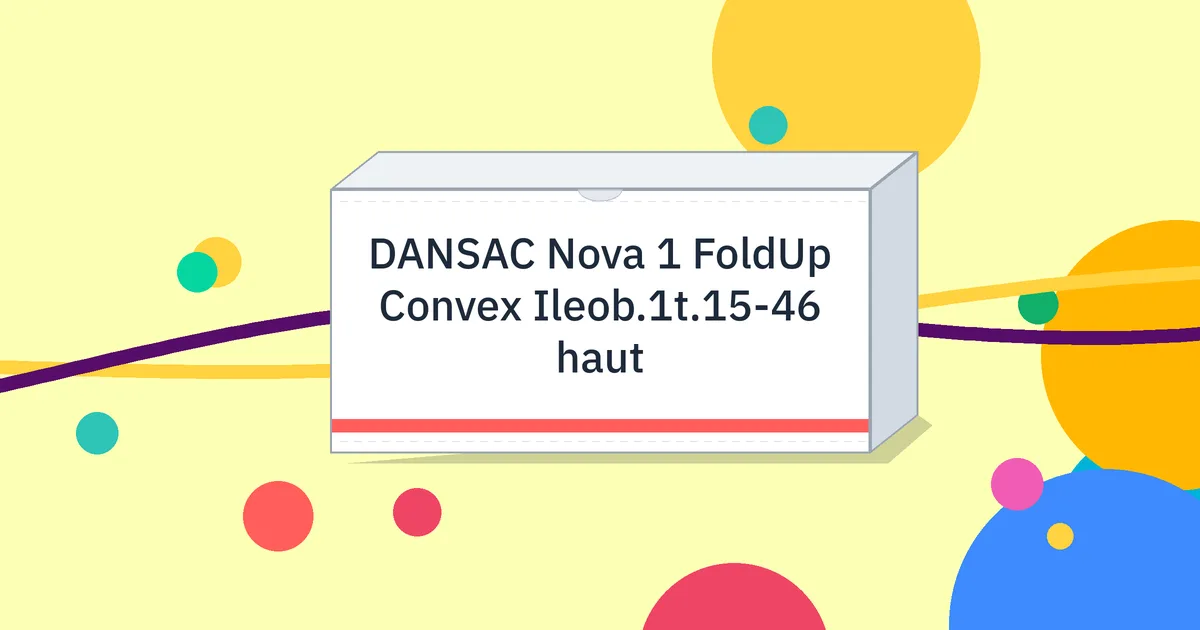 Symbolbild: Packung mit der Aufschrift DANSAC Nova 1 FoldUp Convex Ileob.1t.15-46 haut (PZN 03755213) – Verfügbarkeit und Bezug in Apotheken in Frankfurt am Main