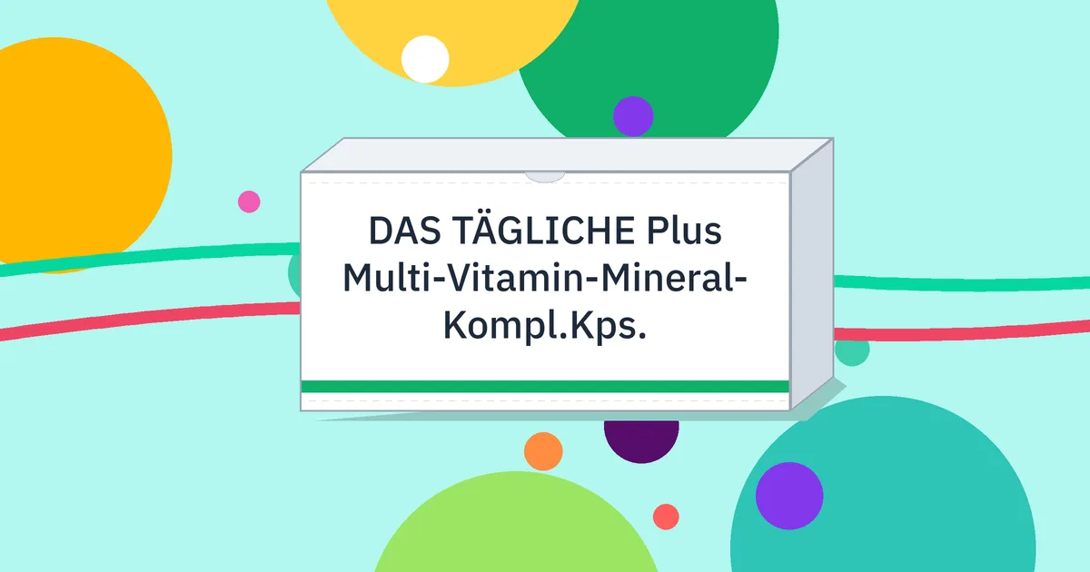 Symbolbild: Packung mit der Aufschrift DAS TÄGLICHE Plus Multi-Vitamin-Mineral-Kompl.Kps. (PZN 16627149) – Verfügbarkeit und Bezug in Apotheken in Frankfurt am Main