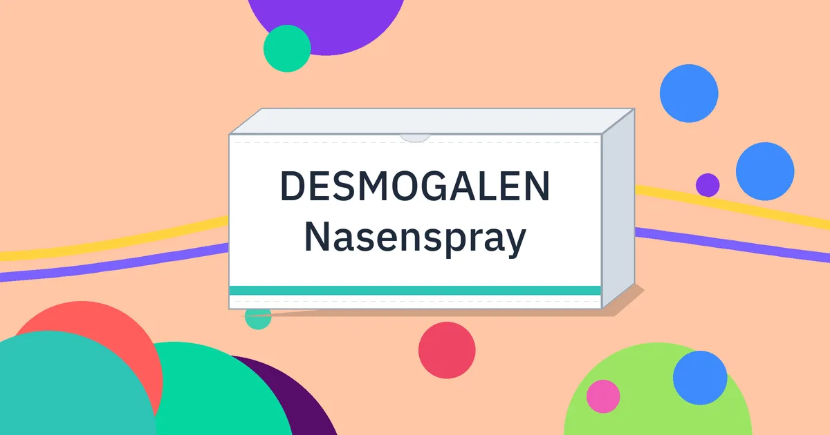 Symbolbild: Packung mit der Aufschrift DESMOGALEN Nasenspray (PZN 18023266) – Verfügbarkeit und Bezug in Apotheken in Frankfurt am Main