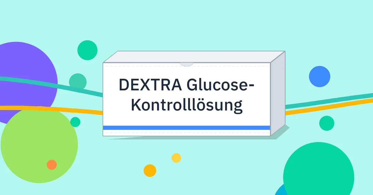 Symbolbild: Packung mit der Aufschrift DEXTRA Glucose-Kontrolllösung (PZN 10187206) – Verfügbarkeit und Bezug in Apotheken in Frankfurt am Main