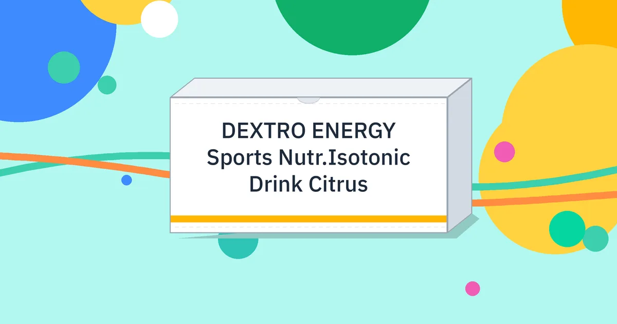Symbolbild: Packung mit der Aufschrift DEXTRO ENERGY Sports Nutr.Isotonic Drink Citrus (PZN 07796663) – Verfügbarkeit und Bezug in Apotheken in Frankfurt am Main