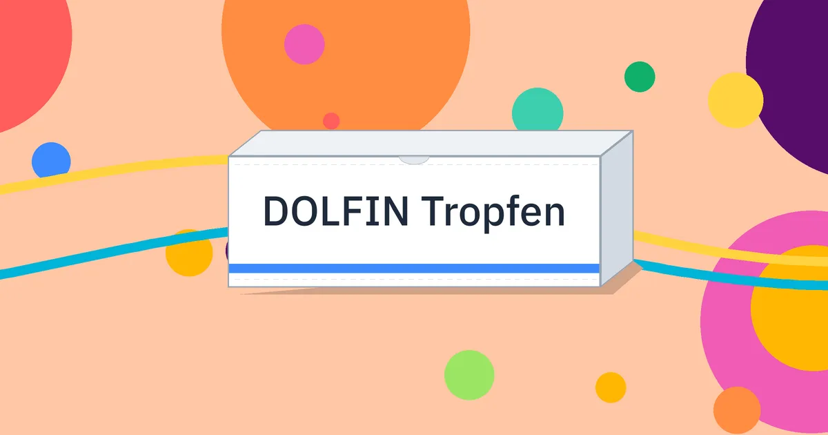 Symbolbild: Packung mit der Aufschrift DOLFIN Tropfen (PZN 00702067) – Verfügbarkeit und Bezug in Apotheken in Frankfurt am Main
