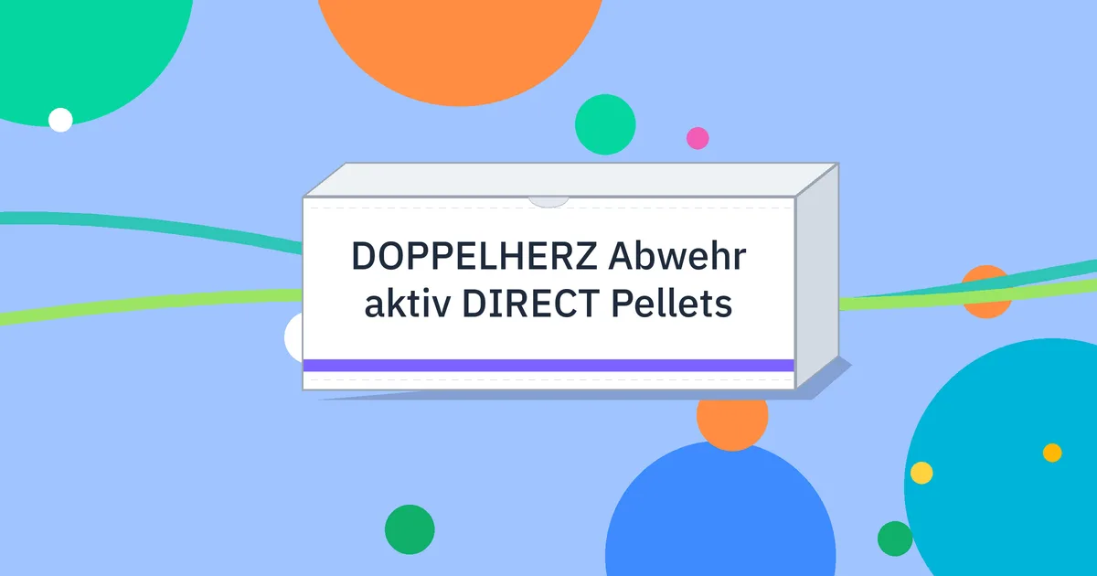 Symbolbild: Packung mit der Aufschrift DOPPELHERZ Abwehr aktiv DIRECT Pellets (PZN 11616129) – Verfügbarkeit und Bezug in Apotheken in Frankfurt am Main