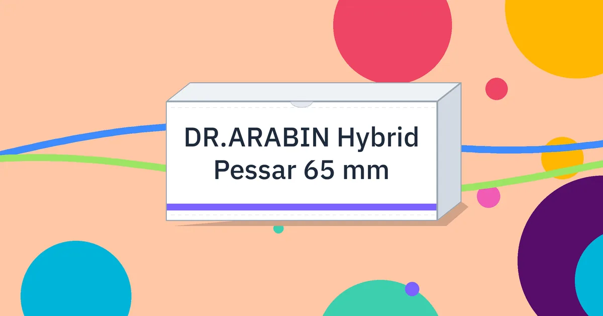 Symbolbild: Packung mit der Aufschrift DR.ARABIN Hybrid Pessar 65 mm (PZN 19780845) – Verfügbarkeit und Bezug in Apotheken in Frankfurt am Main