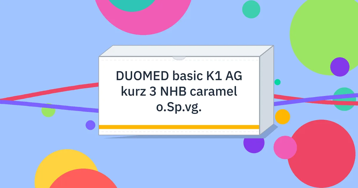 Symbolbild: Packung mit der Aufschrift DUOMED basic K1 AG kurz 3 NHB caramel o.Sp.vg. (PZN 20904577) – Verfügbarkeit und Bezug in Apotheken in Frankfurt am Main