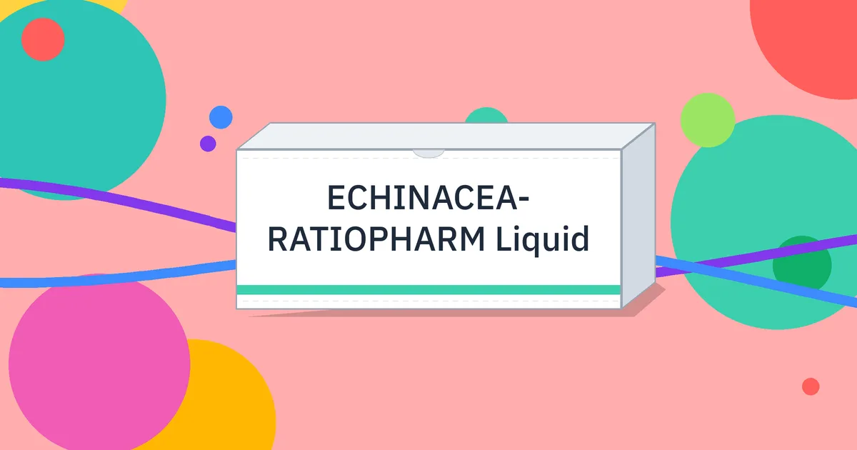 Symbolbild: Packung mit der Aufschrift ECHINACEA-RATIOPHARM Liquid (PZN 07686207) – Verfügbarkeit und Bezug in Apotheken in Frankfurt am Main