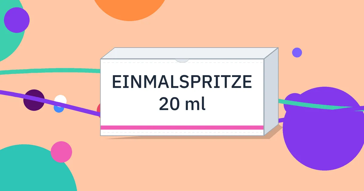 Symbolbild: Packung mit der Aufschrift EINMALSPRITZE 20 ml (PZN 11117946) – Verfügbarkeit und Bezug in Apotheken in Frankfurt am Main