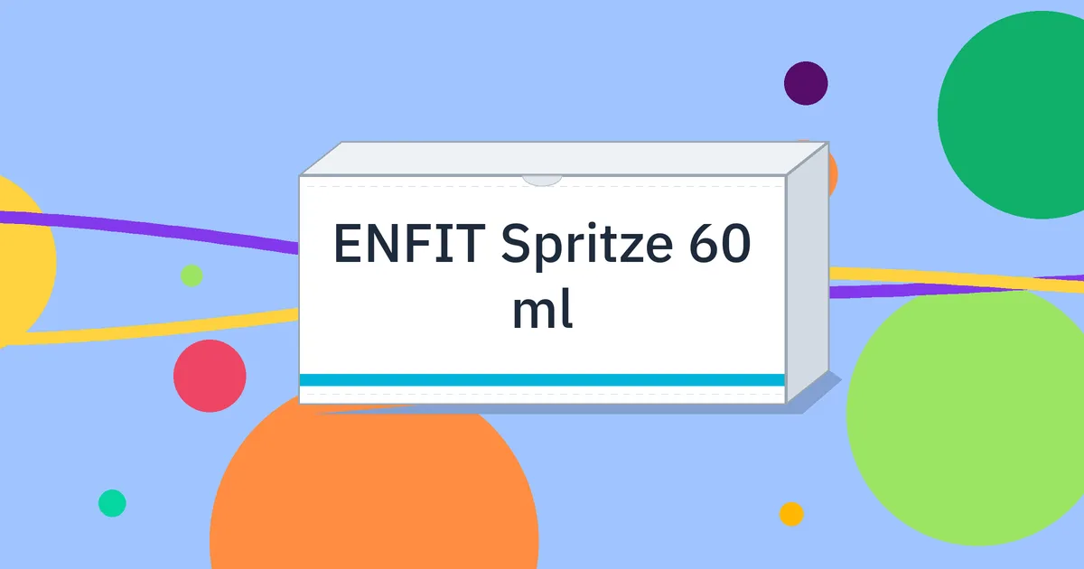 Symbolbild: Packung mit der Aufschrift ENFIT Spritze 60 ml (PZN 16626167) – Verfügbarkeit und Bezug in Apotheken in Frankfurt am Main