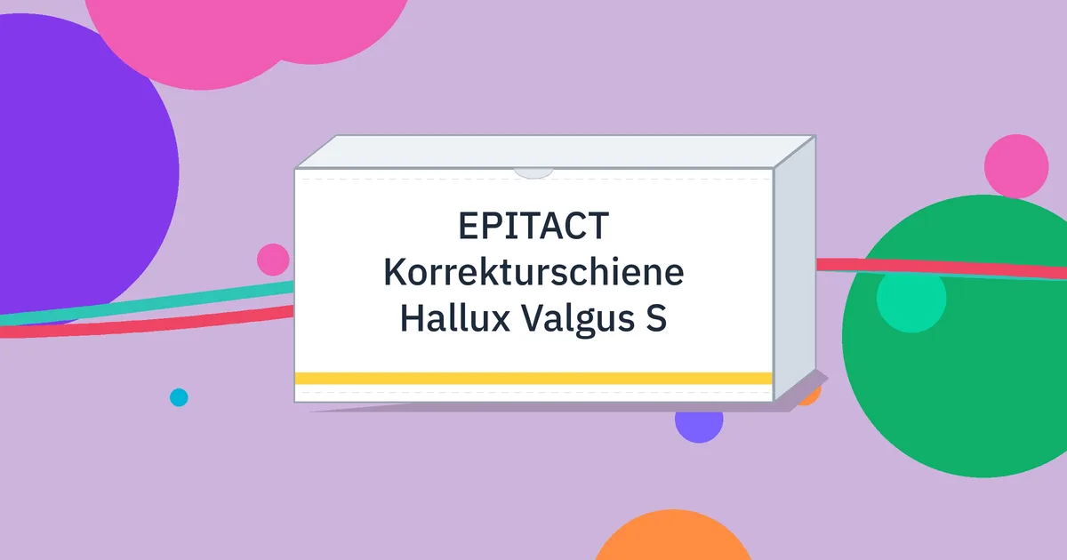 Symbolbild: Packung mit der Aufschrift EPITACT Korrekturschiene Hallux Valgus S (PZN 15885429) – Verfügbarkeit und Bezug in Apotheken in Frankfurt am Main