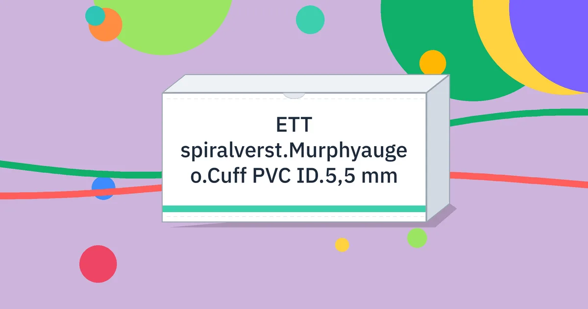 Symbolbild: Packung mit der Aufschrift ETT spiralverst.Murphyauge o.Cuff PVC ID.5,5 mm (PZN 19120830) – Verfügbarkeit und Bezug in Apotheken in Frankfurt am Main