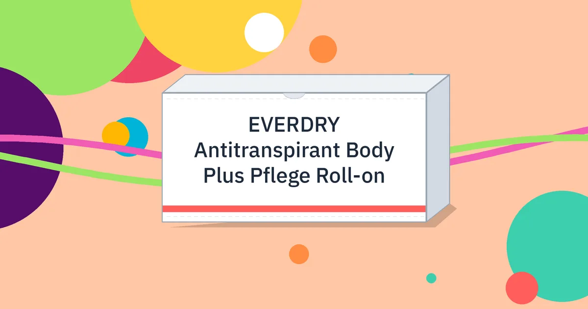 Symbolbild: Packung mit der Aufschrift EVERDRY Antitranspirant Body Plus Pflege Roll-on (PZN 16528625) – Verfügbarkeit und Bezug in Apotheken in Frankfurt am Main