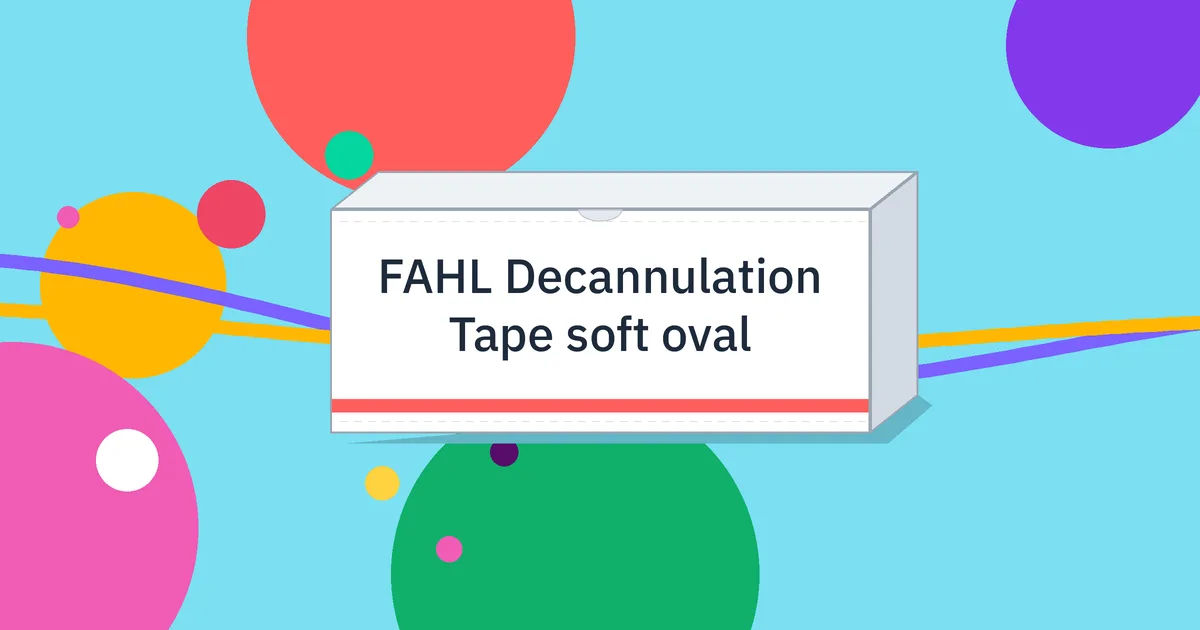 Symbolbild: Packung mit der Aufschrift FAHL Decannulation Tape soft oval (PZN 17859933) – Verfügbarkeit und Bezug in Apotheken in Frankfurt am Main