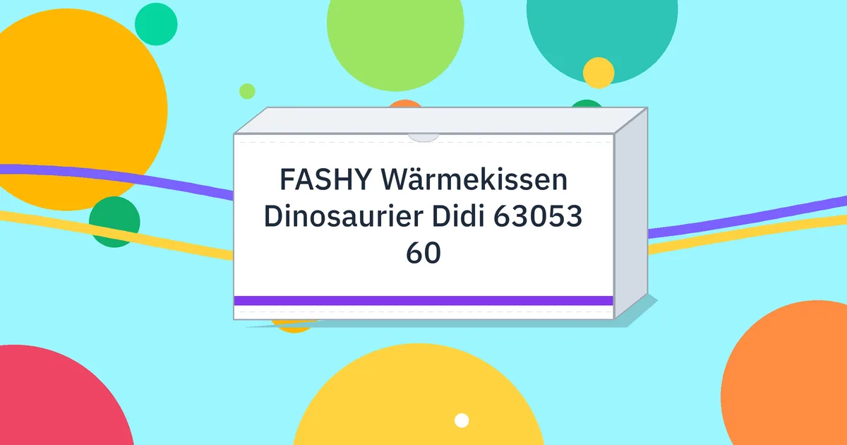 Symbolbild: Packung mit der Aufschrift FASHY Wärmekissen Dinosaurier Didi 63053 60 (PZN 16579284) – Verfügbarkeit und Bezug in Apotheken in Frankfurt am Main
