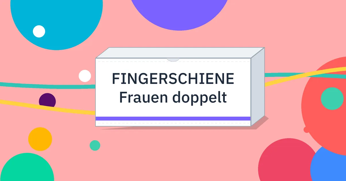 Symbolbild: Packung mit der Aufschrift FINGERSCHIENE Frauen doppelt (PZN 20187638) – Verfügbarkeit und Bezug in Apotheken in Frankfurt am Main