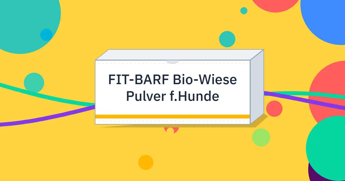 Symbolbild: Packung mit der Aufschrift FIT-BARF Bio-Wiese Pulver f.Hunde (PZN 13164890) – Verfügbarkeit und Bezug in Apotheken in Frankfurt am Main