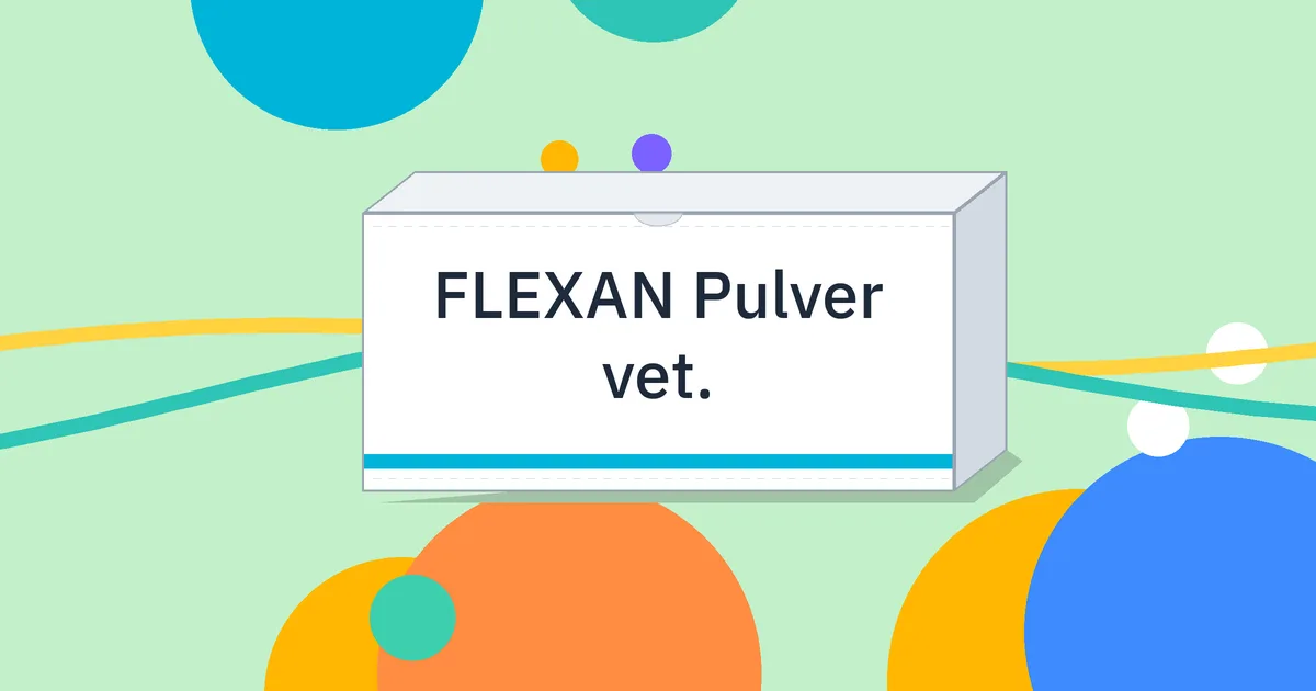 Symbolbild: Packung mit der Aufschrift FLEXAN Pulver vet. (PZN 12359953) – Verfügbarkeit und Bezug in Apotheken in Frankfurt am Main