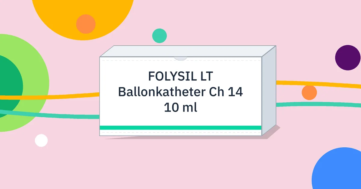 Symbolbild: Packung mit der Aufschrift FOLYSIL LT Ballonkatheter Ch 14 10 ml (PZN 16513925) – Verfügbarkeit und Bezug in Apotheken in Frankfurt am Main