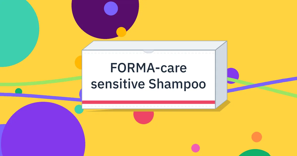 Symbolbild: Packung mit der Aufschrift FORMA-care sensitive Shampoo (PZN 17444741) – Verfügbarkeit und Bezug in Apotheken in Frankfurt am Main