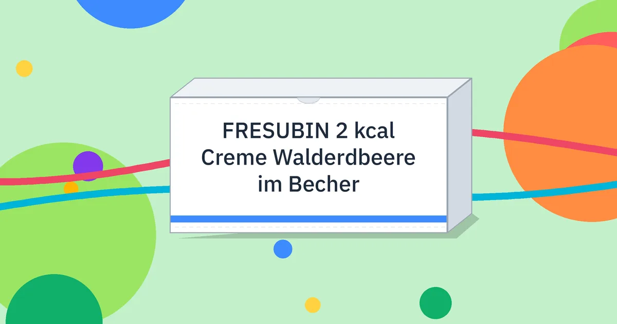 Symbolbild: Packung mit der Aufschrift FRESUBIN 2 kcal Creme Walderdbeere im Becher (PZN 11513607) – Verfügbarkeit und Bezug in Apotheken in Frankfurt am Main