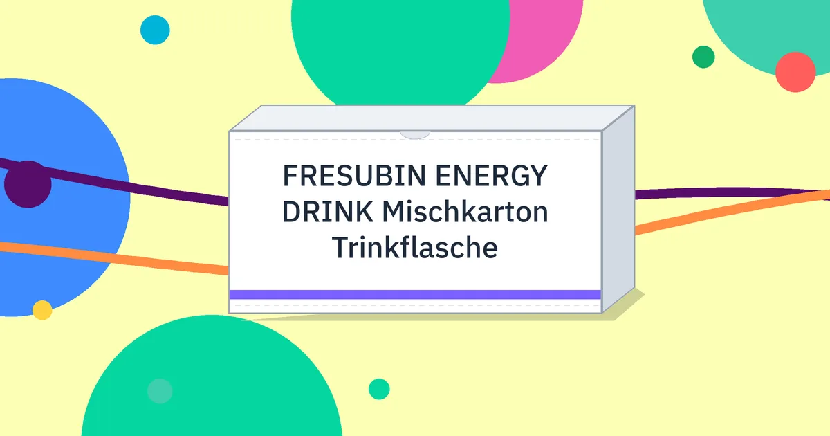 Symbolbild: Packung mit der Aufschrift FRESUBIN ENERGY DRINK Mischkarton Trinkflasche (PZN 18789896) – Verfügbarkeit und Bezug in Apotheken in Frankfurt am Main