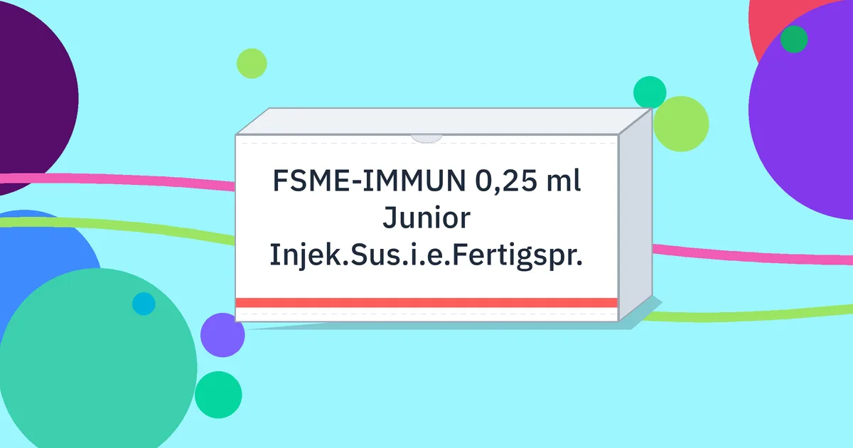 Symbolbild: Packung mit der Aufschrift FSME-IMMUN 0,25 ml Junior Injek.Sus.i.e.Fertigspr. (PZN 19053128) – Verfügbarkeit und Bezug in Apotheken in Frankfurt am Main