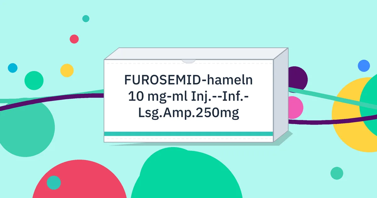 Symbolbild: Packung mit der Aufschrift FUROSEMID-hameln 10 mg-ml Inj.--Inf.-Lsg.Amp.250mg (PZN 20203432) – Verfügbarkeit und Bezug in Apotheken in Frankfurt am Main