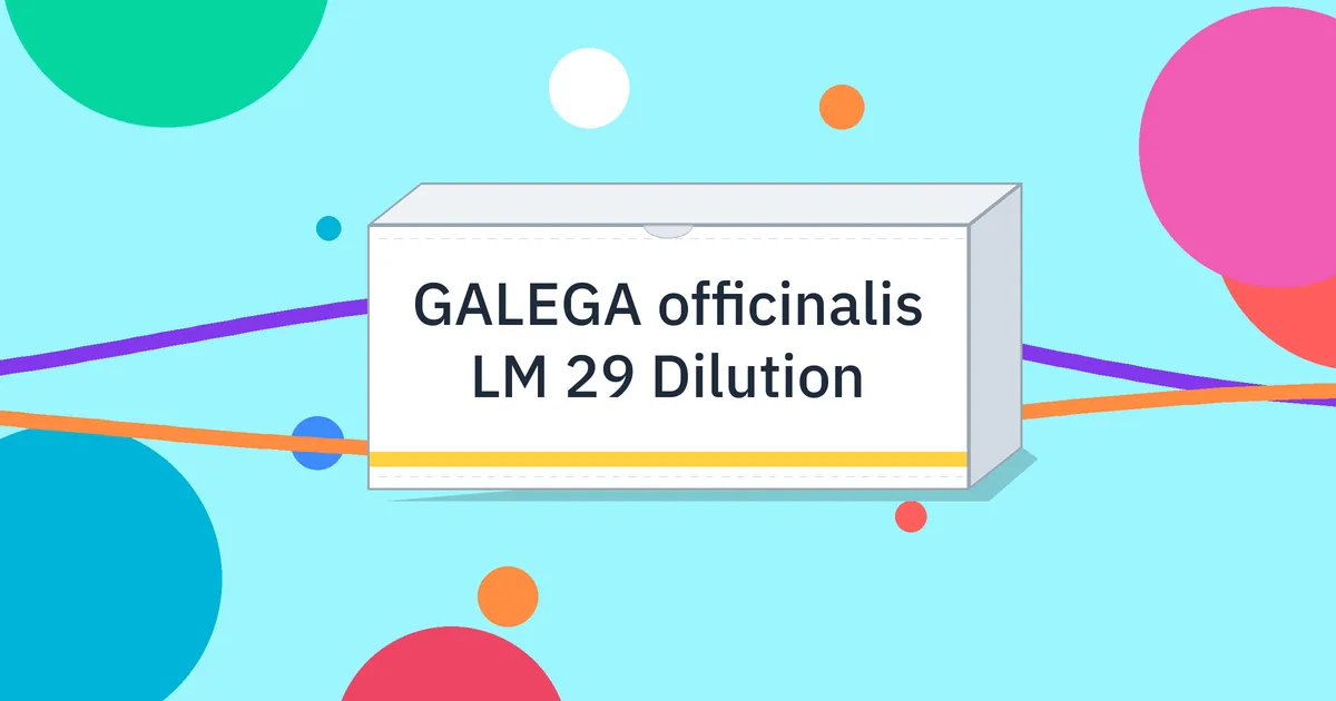 Symbolbild: Packung mit der Aufschrift GALEGA officinalis LM 29 Dilution (PZN 13495948) – Verfügbarkeit und Bezug in Apotheken in Frankfurt am Main