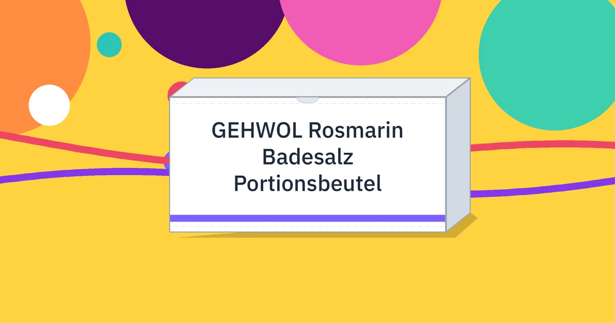 Symbolbild: Packung mit der Aufschrift GEHWOL Rosmarin Badesalz Portionsbeutel (PZN 07660751) – Verfügbarkeit und Bezug in Apotheken in Frankfurt am Main