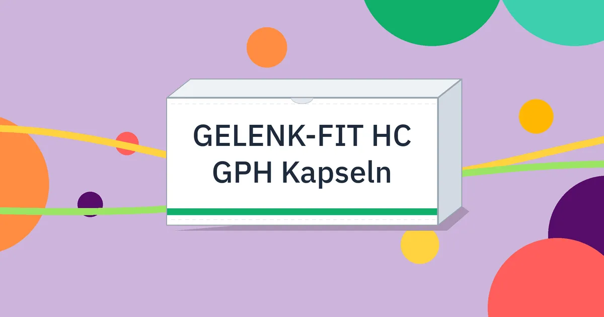 Symbolbild: Packung mit der Aufschrift GELENK-FIT HC GPH Kapseln (PZN 09323986) – Verfügbarkeit und Bezug in Apotheken in Frankfurt am Main