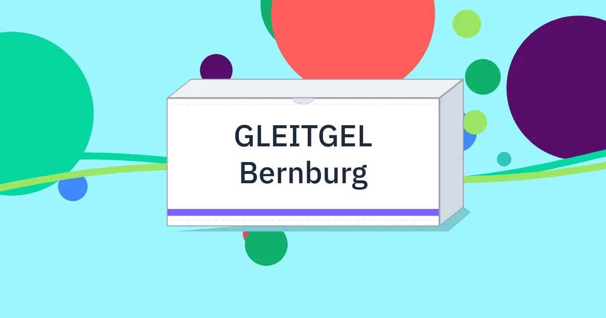 Symbolbild: Packung mit der Aufschrift GLEITGEL Bernburg (PZN 09942034) – Verfügbarkeit und Bezug in Apotheken in Frankfurt am Main