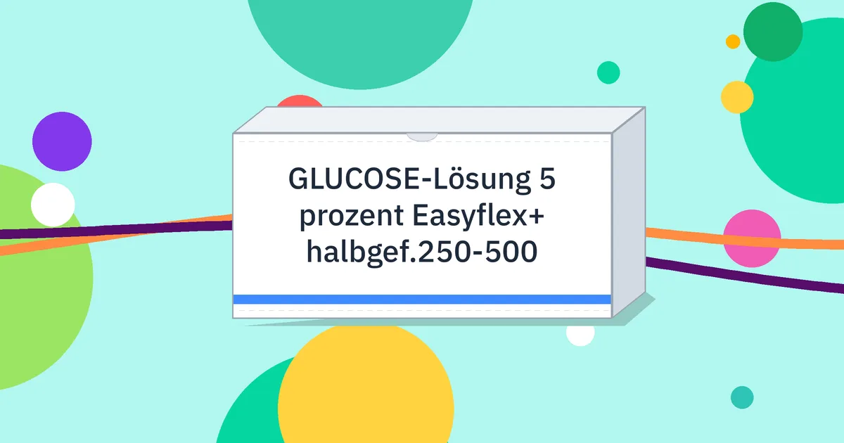 Symbolbild: Packung mit der Aufschrift GLUCOSE-Lösung 5 prozent Easyflex+ halbgef.250-500 (PZN 17596132) – Verfügbarkeit und Bezug in Apotheken in Frankfurt am Main