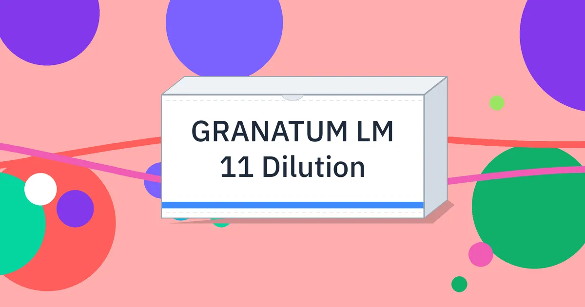 Symbolbild: Packung mit der Aufschrift GRANATUM LM 11 Dilution (PZN 13546025) – Verfügbarkeit und Bezug in Apotheken in Frankfurt am Main