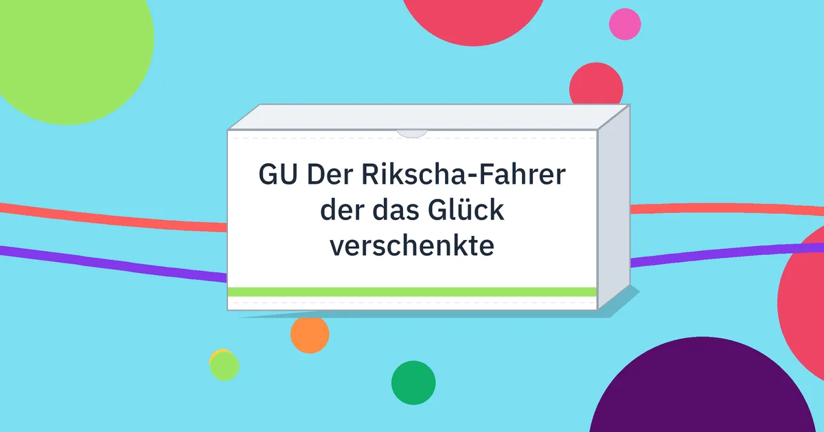 Symbolbild: Packung mit der Aufschrift GU Der Rikscha-Fahrer der das Glück verschenkte (PZN 15992148) – Verfügbarkeit und Bezug in Apotheken in Frankfurt am Main
