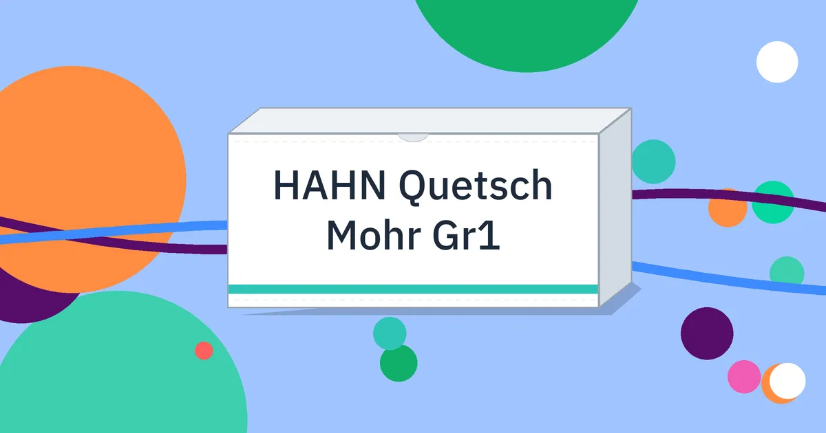 Symbolbild: Packung mit der Aufschrift HAHN Quetsch Mohr Gr1 (PZN 01962557) – Verfügbarkeit und Bezug in Apotheken in Frankfurt am Main