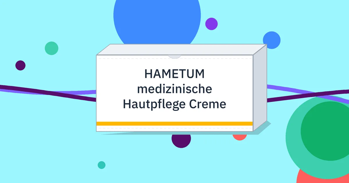 Symbolbild: Packung mit der Aufschrift HAMETUM medizinische Hautpflege Creme (PZN 09079463) – Verfügbarkeit und Bezug in Apotheken in Frankfurt am Main