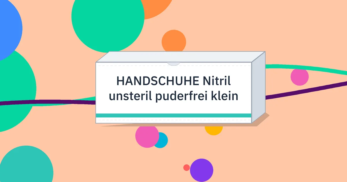 Symbolbild: Packung mit der Aufschrift HANDSCHUHE Nitril unsteril puderfrei klein (PZN 09275230) – Verfügbarkeit und Bezug in Apotheken in Frankfurt am Main