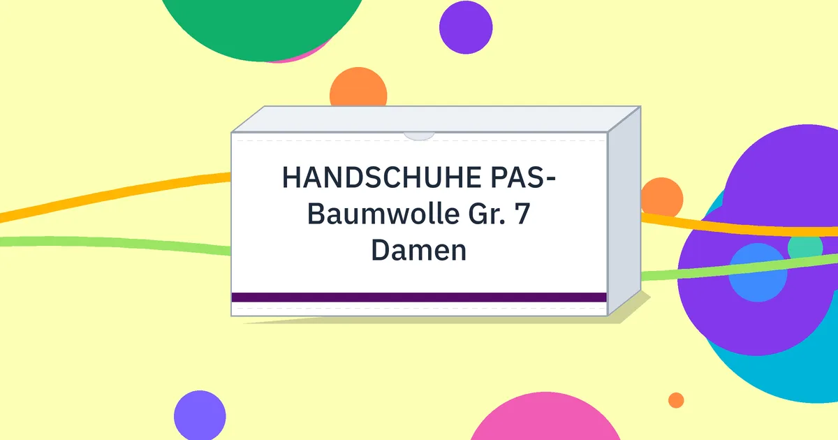 Symbolbild: Packung mit der Aufschrift HANDSCHUHE PAS-Baumwolle Gr. 7 Damen (PZN 07345618) – Verfügbarkeit und Bezug in Apotheken in Frankfurt am Main