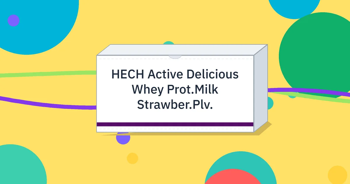 Symbolbild: Packung mit der Aufschrift HECH Active Delicious Whey Prot.Milk Strawber.Plv. (PZN 07091359) – Verfügbarkeit und Bezug in Apotheken in Frankfurt am Main