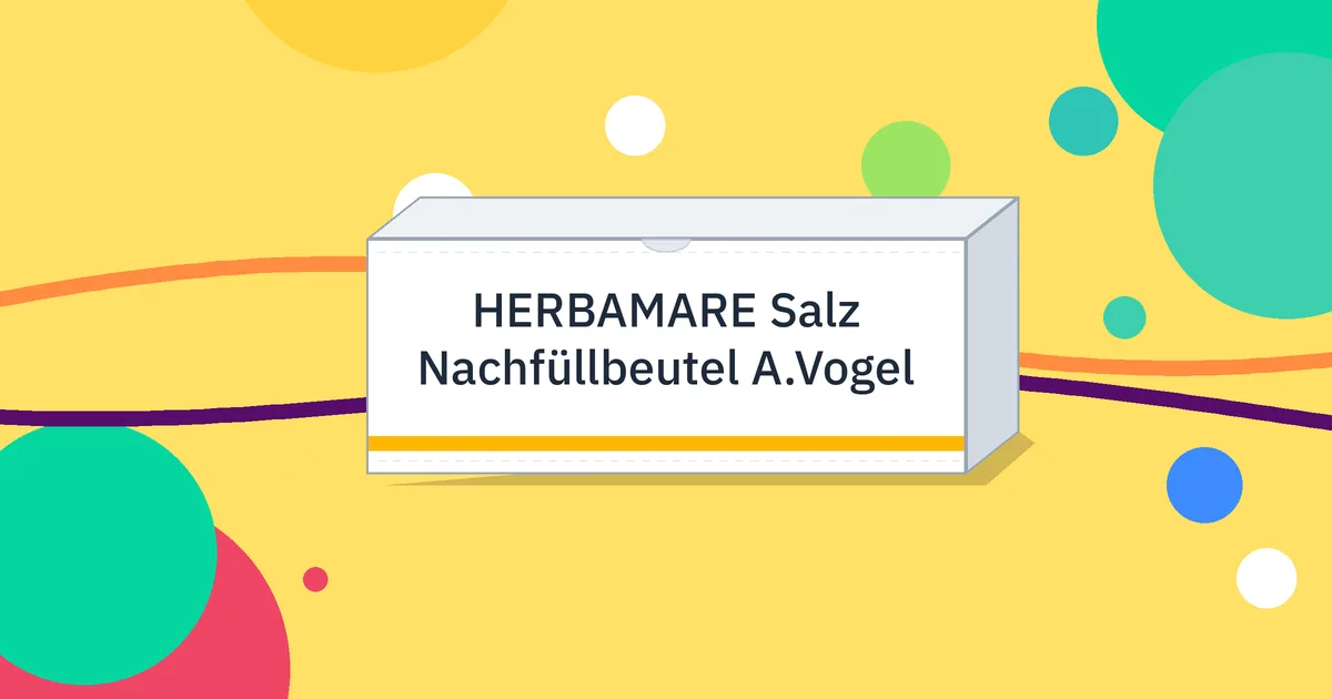 Symbolbild: Packung mit der Aufschrift HERBAMARE Salz Nachfüllbeutel A.Vogel (PZN 08762117) – Verfügbarkeit und Bezug in Apotheken in Frankfurt am Main