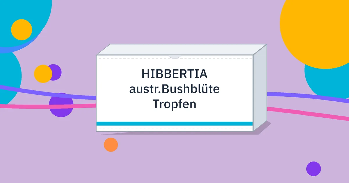Symbolbild: Packung mit der Aufschrift HIBBERTIA austr.Bushblüte Tropfen (PZN 06126564) – Verfügbarkeit und Bezug in Apotheken in Frankfurt am Main
