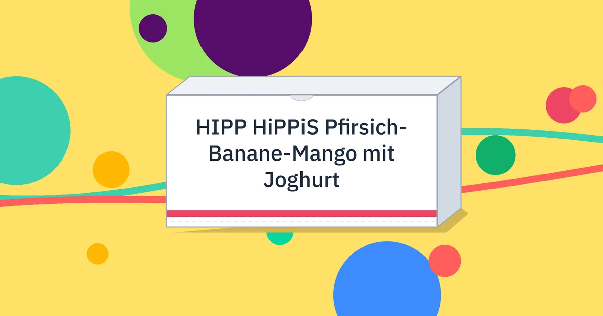 Symbolbild: Packung mit der Aufschrift HIPP HiPPiS Pfirsich-Banane-Mango mit Joghurt (PZN 16791682) – Verfügbarkeit und Bezug in Apotheken in Frankfurt am Main