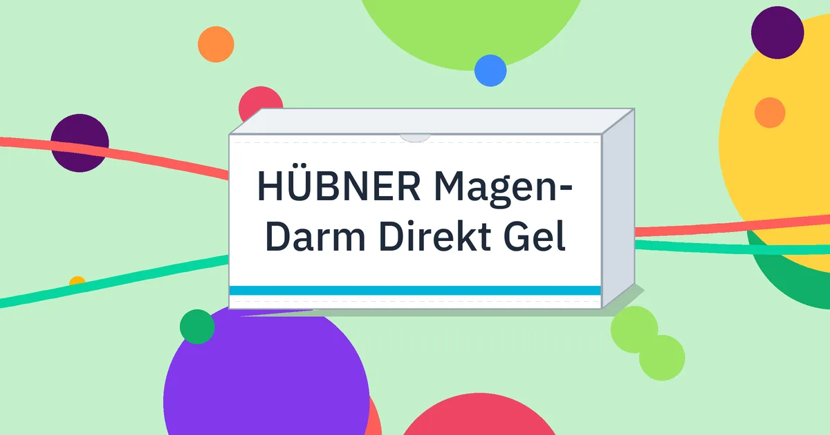 Symbolbild: Packung mit der Aufschrift HÜBNER Magen-Darm Direkt Gel (PZN 20038476) – Verfügbarkeit und Bezug in Apotheken in Frankfurt am Main
