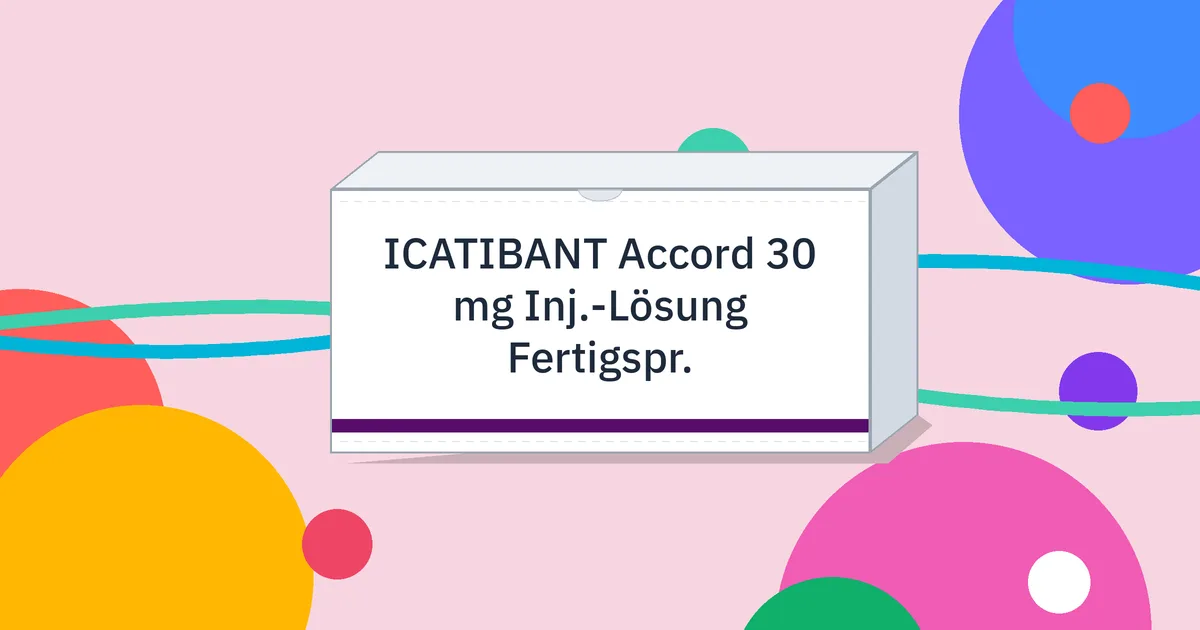Symbolbild: Packung mit der Aufschrift ICATIBANT Accord 30 mg Inj.-Lösung Fertigspr. (PZN 17518362) – Verfügbarkeit und Bezug in Apotheken in Frankfurt am Main