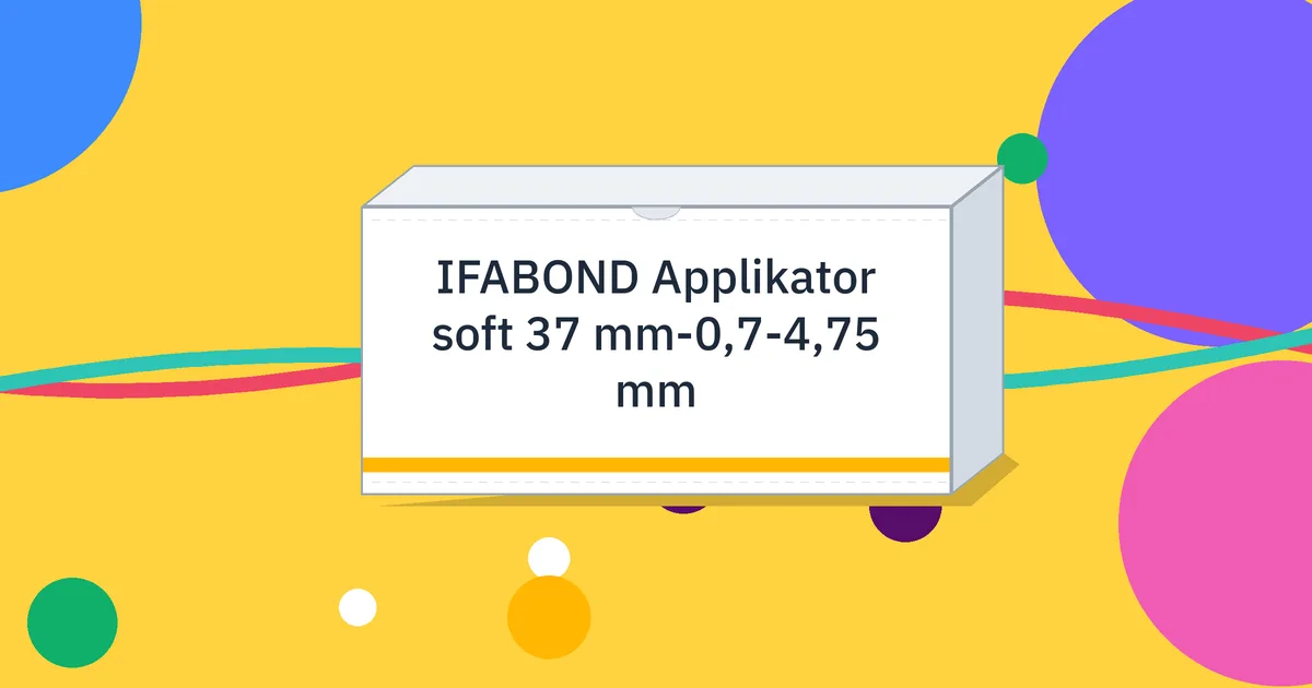 Symbolbild: Packung mit der Aufschrift IFABOND Applikator soft 37 mm-0,7-4,75 mm (PZN 19724798) – Verfügbarkeit und Bezug in Apotheken in Frankfurt am Main