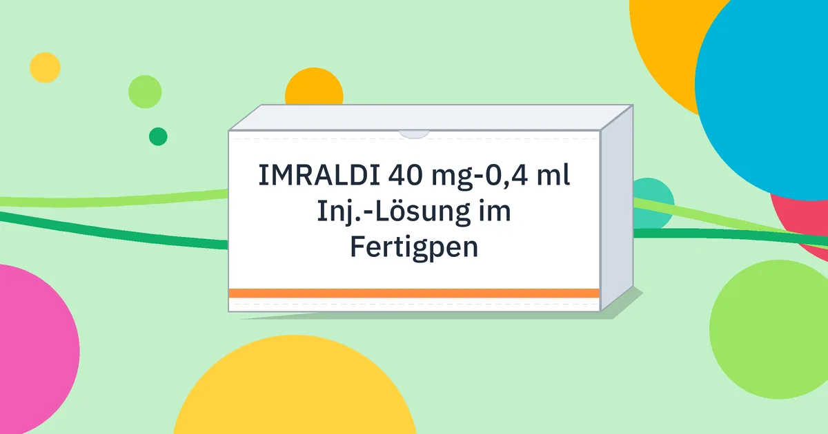 Symbolbild: Packung mit der Aufschrift IMRALDI 40 mg-0,4 ml Inj.-Lösung im Fertigpen (PZN 18437996) – Verfügbarkeit und Bezug in Apotheken in Frankfurt am Main