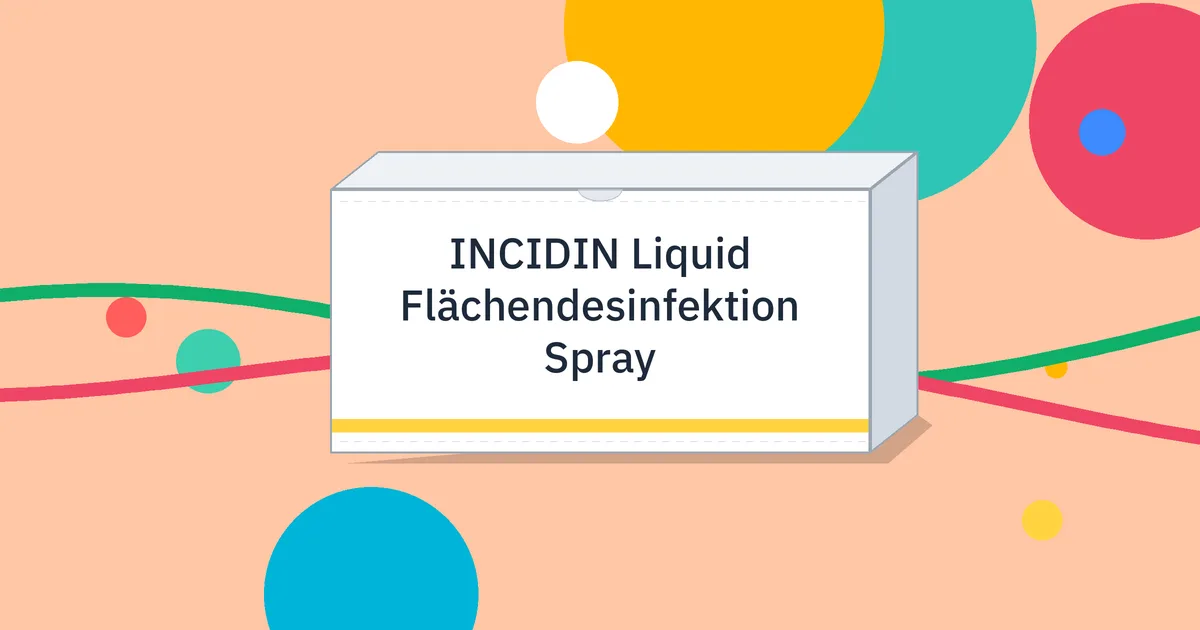 Symbolbild: Packung mit der Aufschrift INCIDIN Liquid Flächendesinfektion Spray (PZN 07503081) – Verfügbarkeit und Bezug in Apotheken in Frankfurt am Main