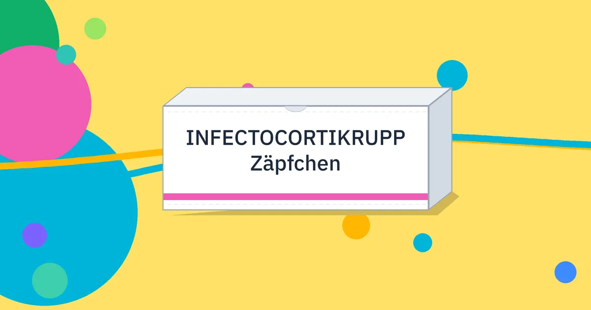 Symbolbild: Packung mit der Aufschrift INFECTOCORTIKRUPP Zäpfchen (PZN 01840469) – Verfügbarkeit und Bezug in Apotheken in Frankfurt am Main