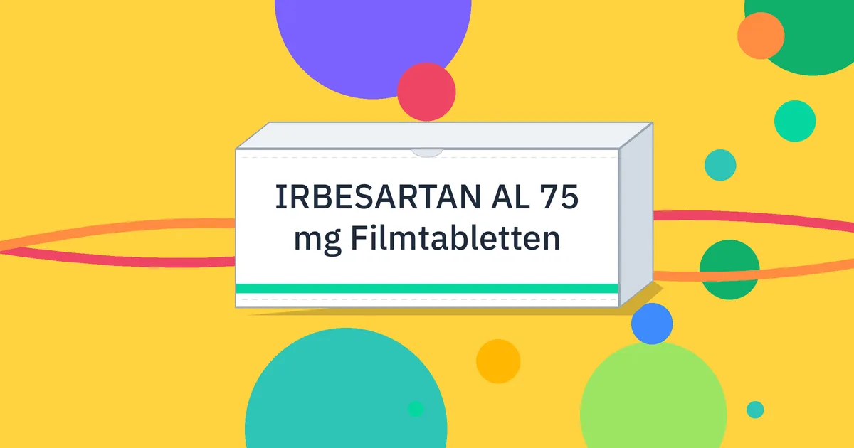 Symbolbild: Packung mit der Aufschrift IRBESARTAN AL 75 mg Filmtabletten (PZN 09538149) – Verfügbarkeit und Bezug in Apotheken in Frankfurt am Main